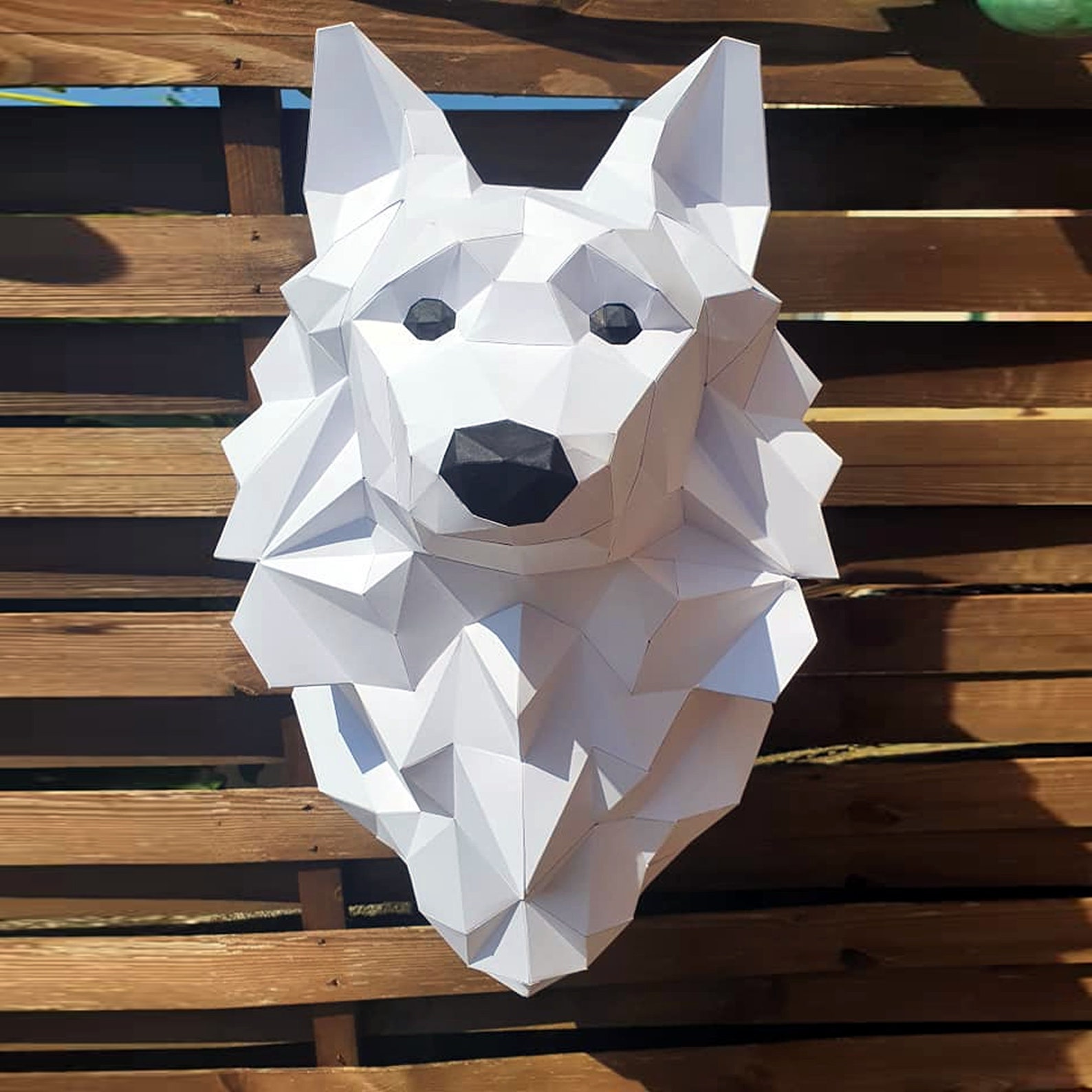 Loup sculpture papercraft puzzle 3D imprimable patron Pdf - Etsy France