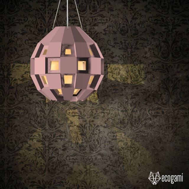 MOD Lampshade Papercraft PDF, DIY Art Deco Lamp, Low Poly 3D Printable ...