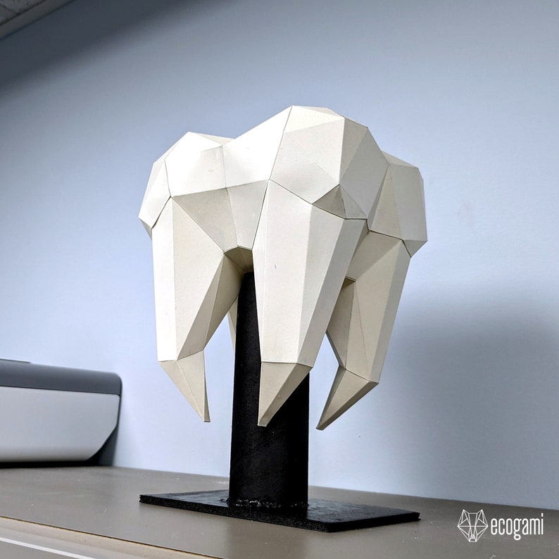 Molar Tooth Papercraft PDF, DIY 3D Paper Sculpture, Low Poly Printable ...