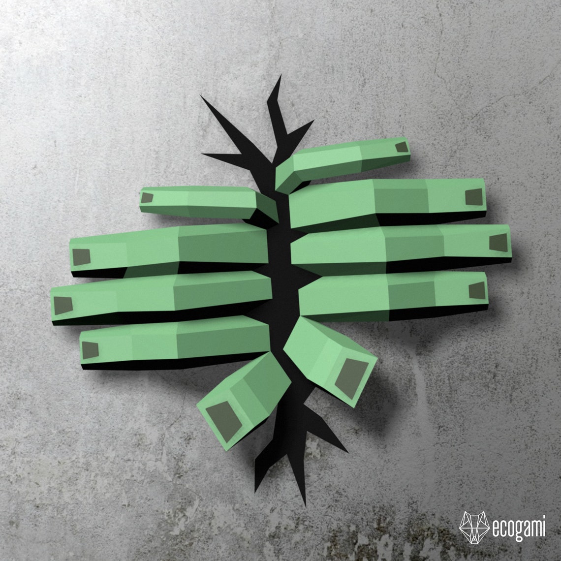 Hands Coming Out of the Wall Papercraft Sculpture, Printable 3D Puzzle ...