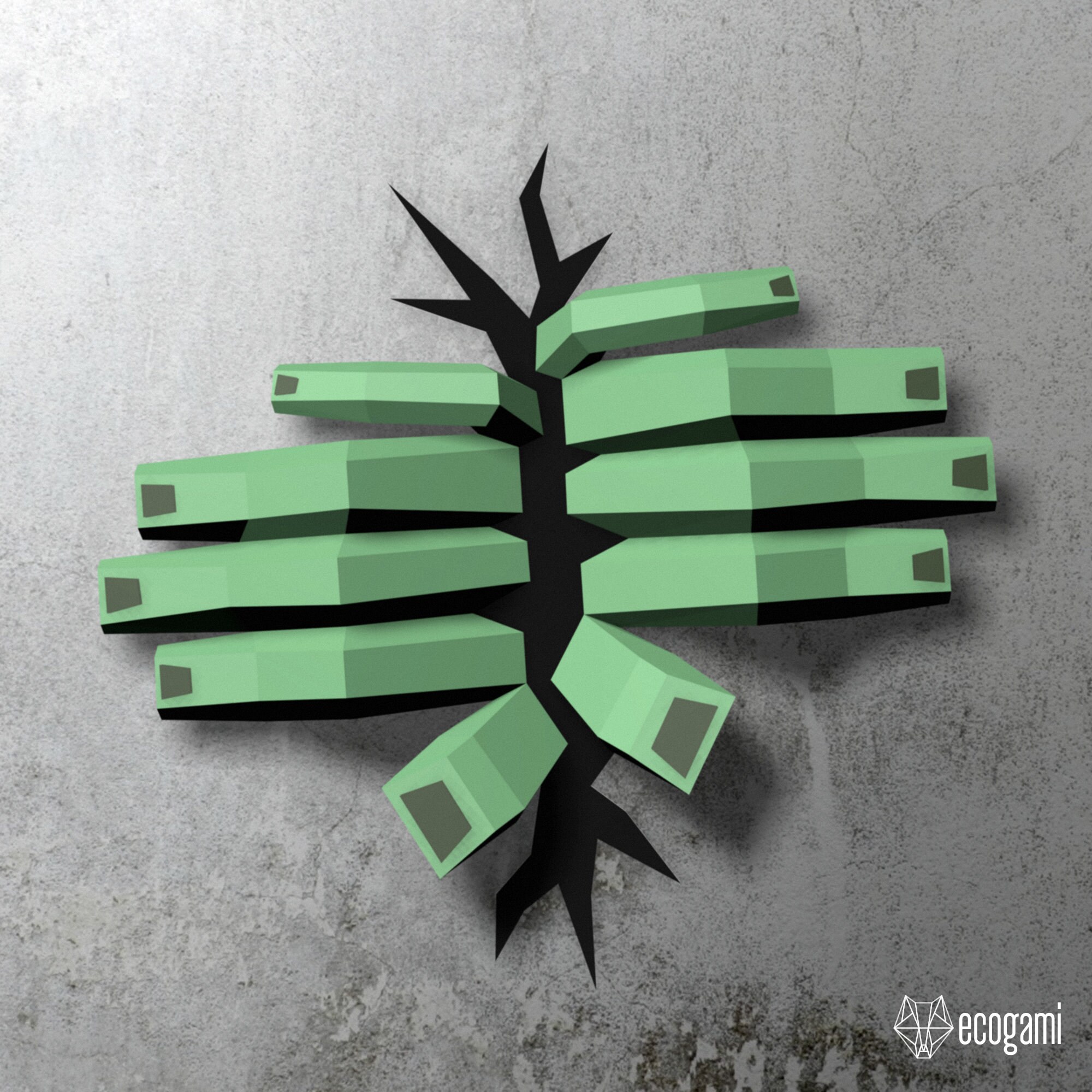 Hands Coming Out of the Wall Papercraft Sculpture, Printable 3D Puzzle ...