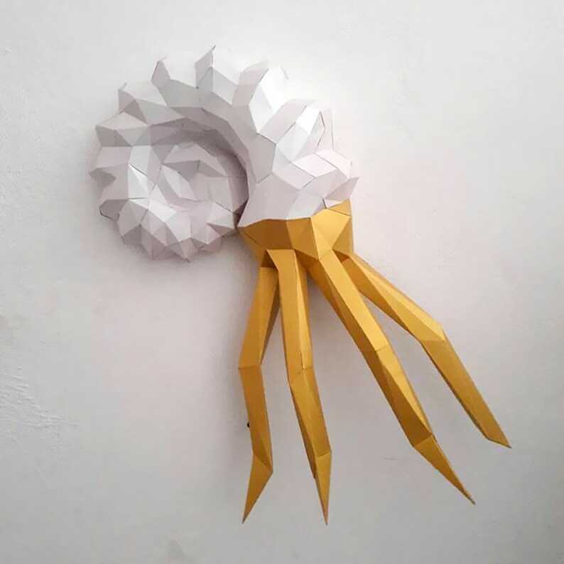 Ammonite Fossil Papercraft Sculpture Printable 3D Puzzle | Etsy