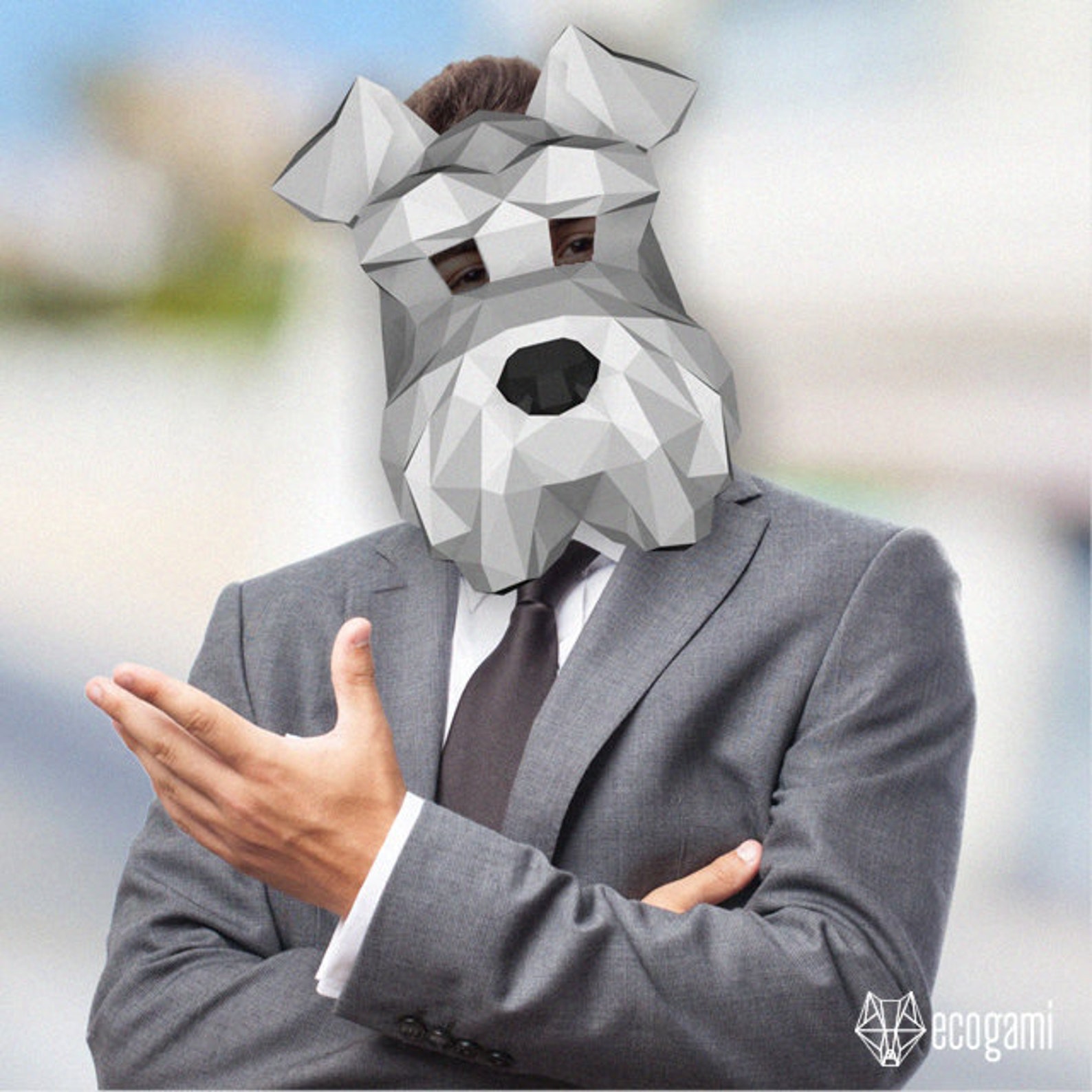 Schnauzer Dog Paper Face Mask Template Printable Papercraft - Etsy