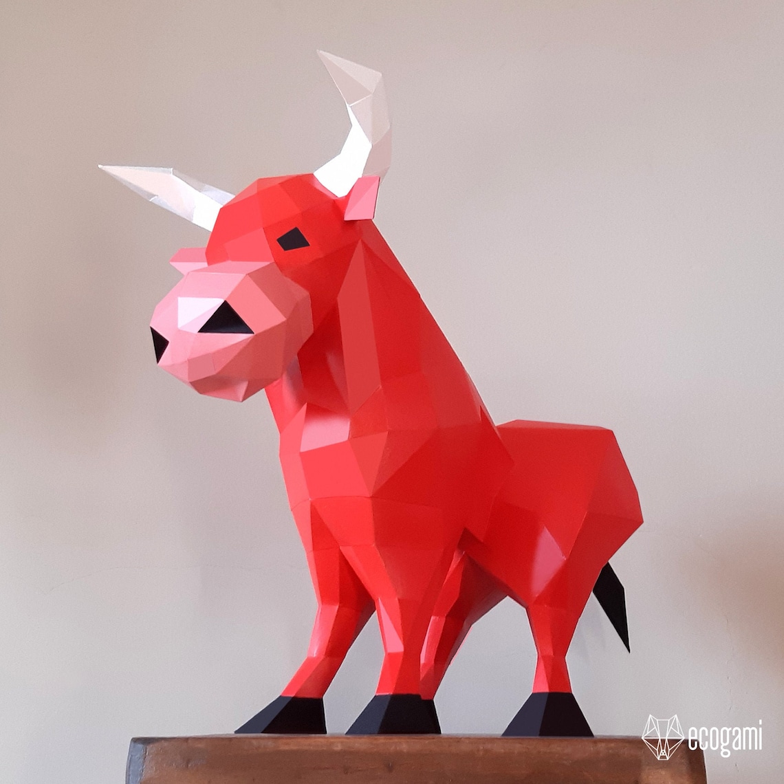 Bull Papercraft Sculpture, Printable 3D Puzzle, Papercraft Pdf Template ...