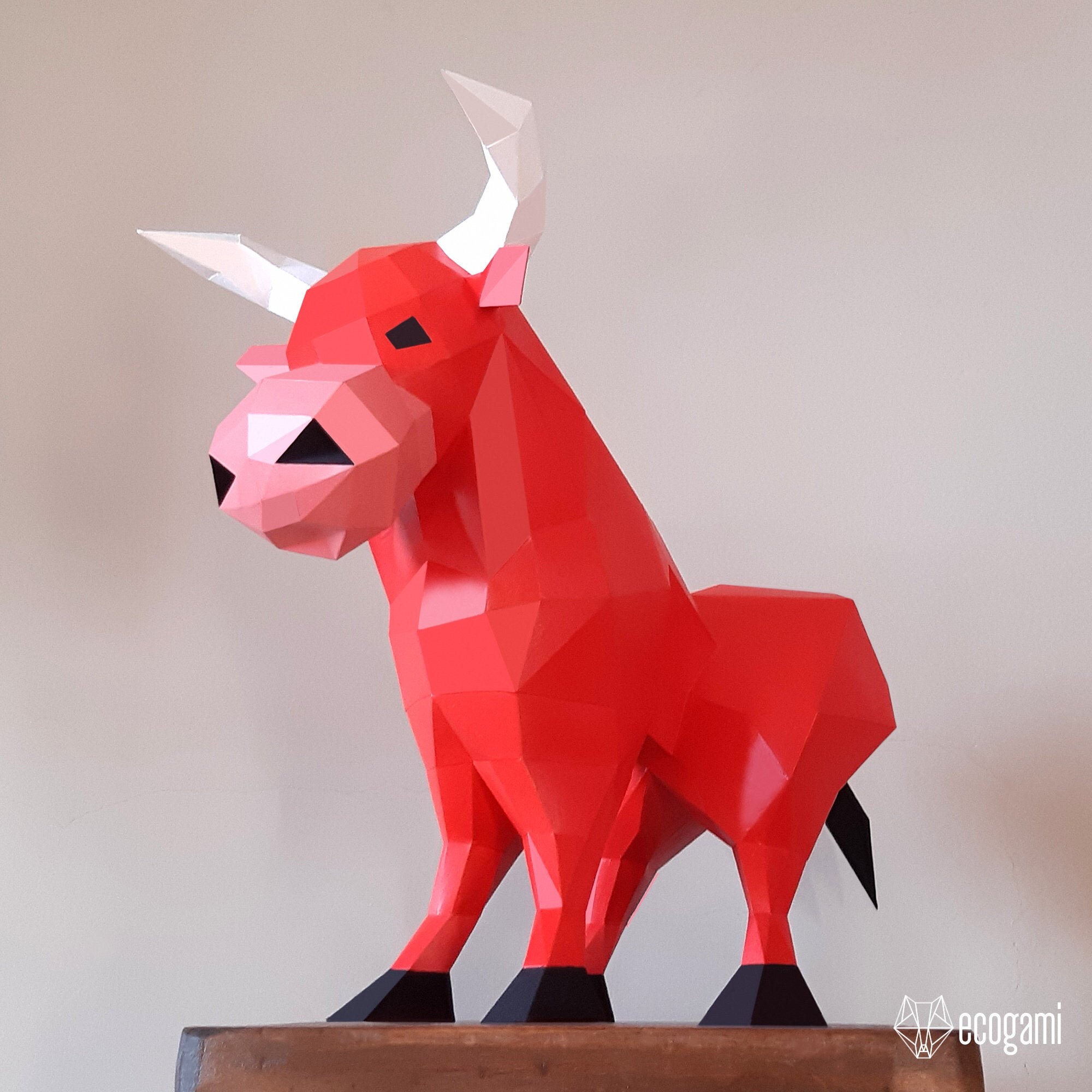 Bull Papercraft Template PDF, DIY 3D Bull Paper Sculpture, Printable ...