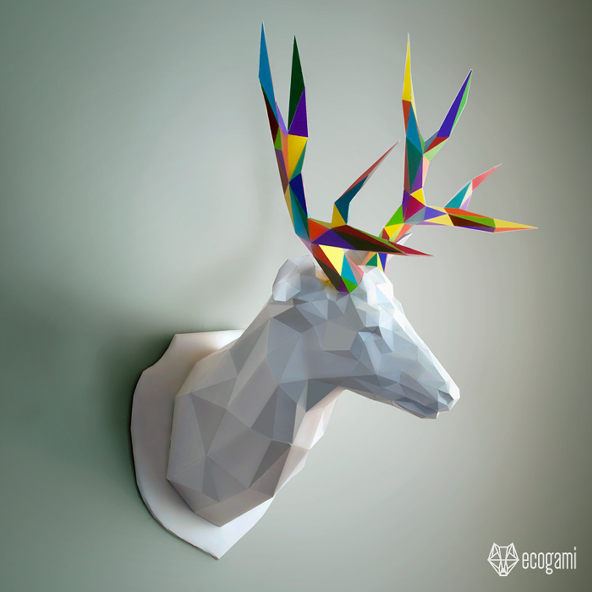 Deer Trophy Papercraft Sculpture Printable 3D Puzzle | Etsy Canada