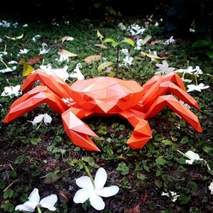 Crab Papercraft Sculpture, Printable 3D Puzzle, Papercraft Pdf Template ...