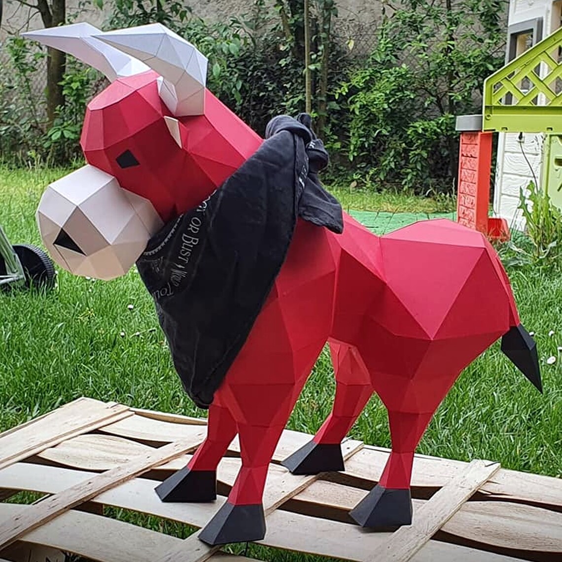 Bull Papercraft Sculpture, Printable 3D Puzzle, Papercraft Pdf Template ...