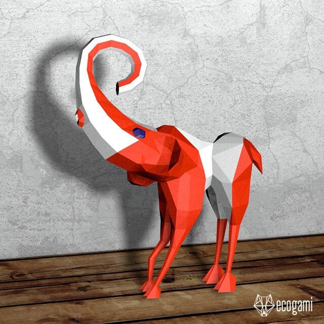 Elephant Papercraft Sculpture Printable 3D Puzzle Papercraft | Etsy