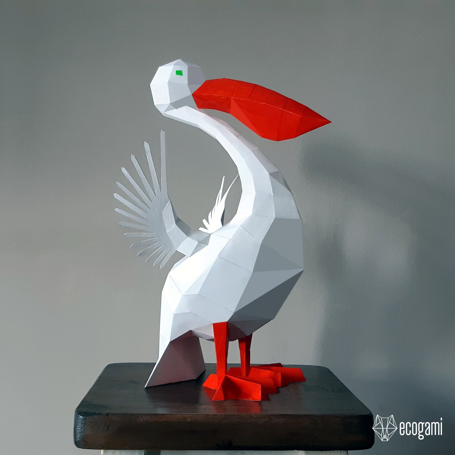 Pelican Papercraft PDF, DIY 3D Paper Sculpture, Low Poly Printable ...