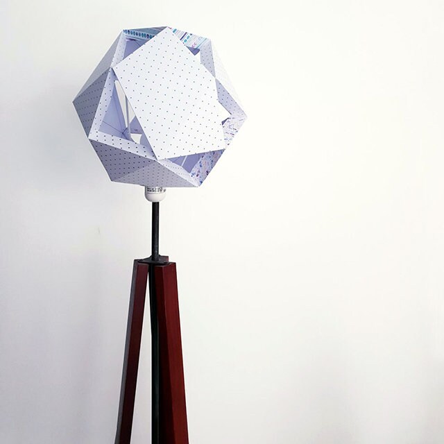 Printable Paper Lampshade Template PDF, DIY Geometric Pendant Lamp ...