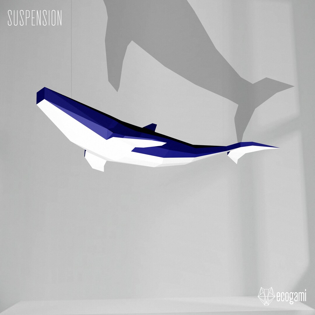 Blue Whale Papercraft Sculpture, Printable 3D Puzzle, Papercraft Pdf ...