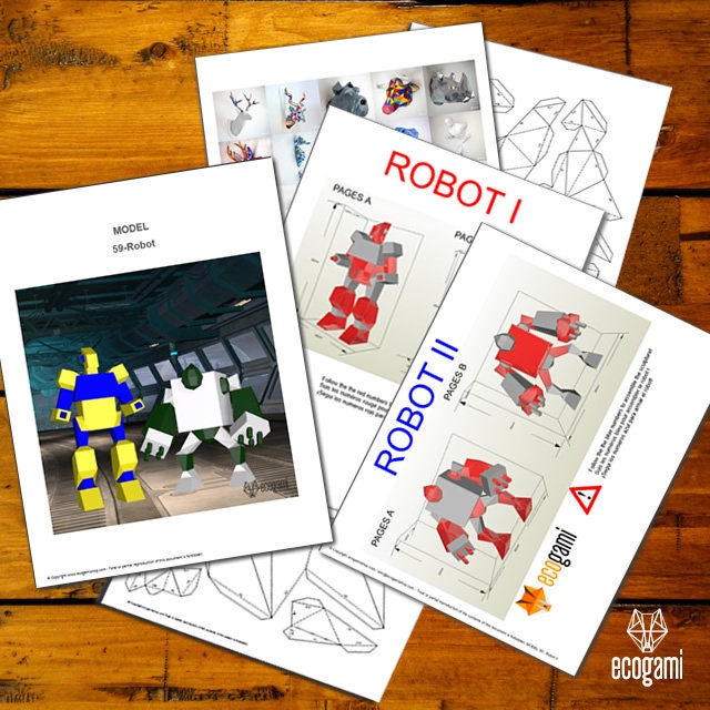 Robot Papercraft Sculptures Printable 3D Puzzle Papercraft | Etsy