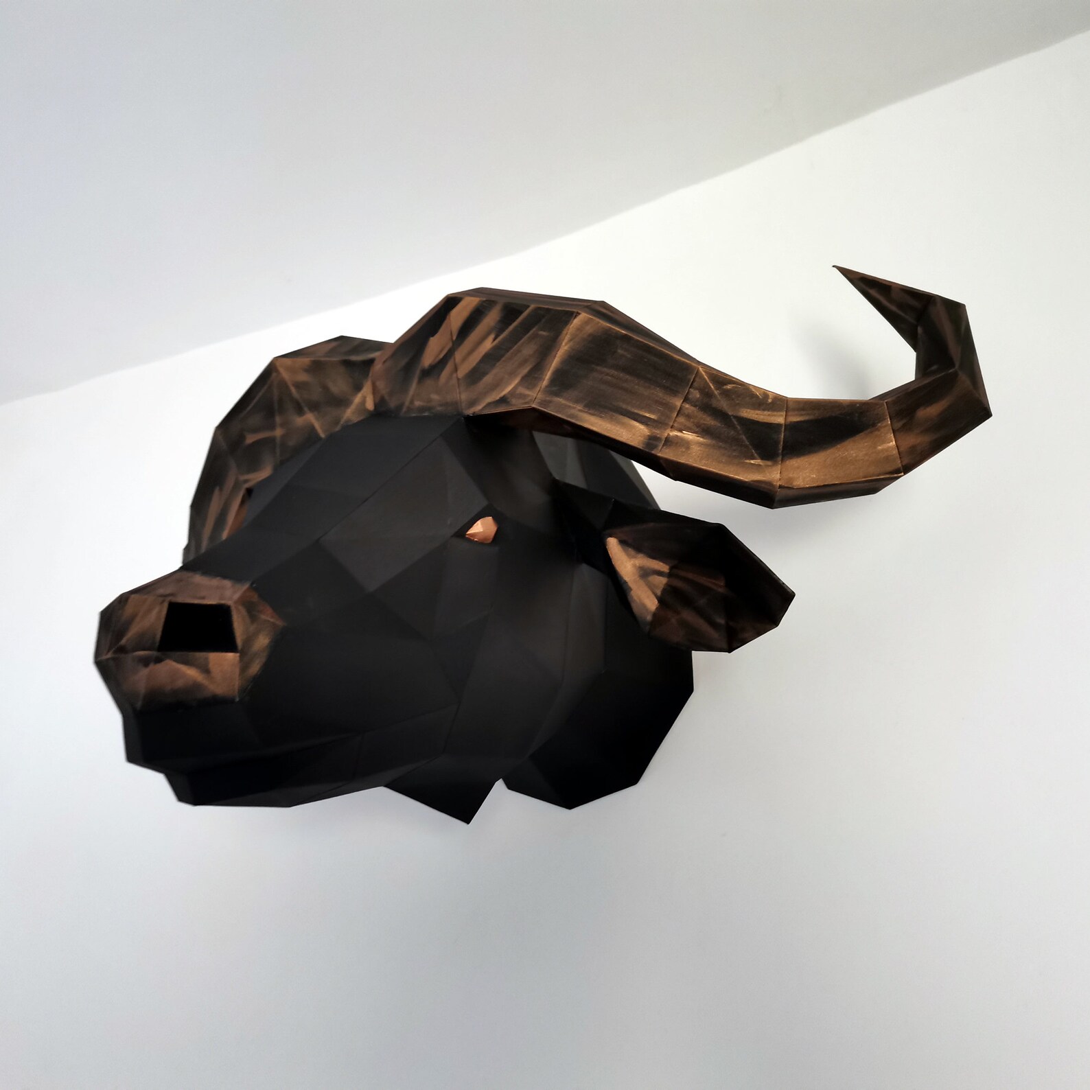 Buffalo Trophy Papercraft Sculpture, Printable 3D Puzzle, Papercraft ...
