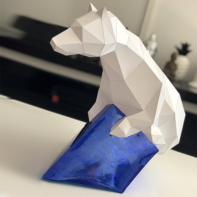 Polar Bear Papercraft Sculpture Printable 3D Puzzle - Etsy