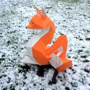 Fox Papercraft Sculpture, Printable 3D Puzzle, Papercraft Pdf Template ...