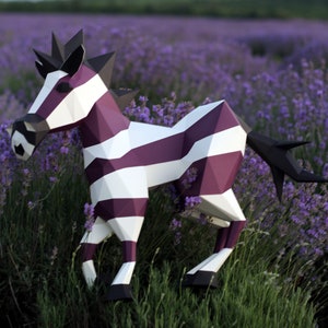 Zebra Papercraft Sculpture, Printable 3D Puzzle, Papercraft Pdf ...