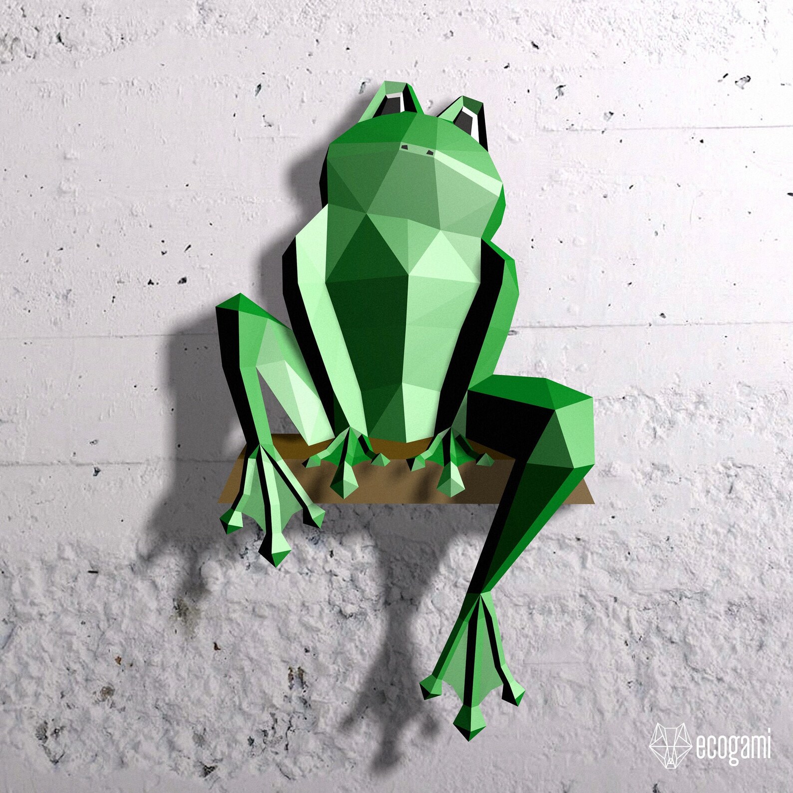 Frog Papercraft PDF, DIY Kid Wall Decor, Low Poly 3D Printable Template ...