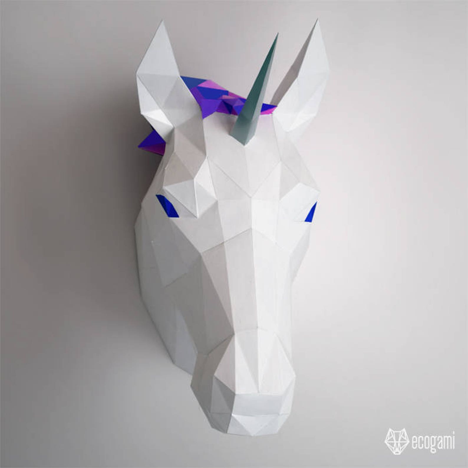 Unicorn Papercraft Sculpture Printable 3D Puzzle Papercraft - Etsy