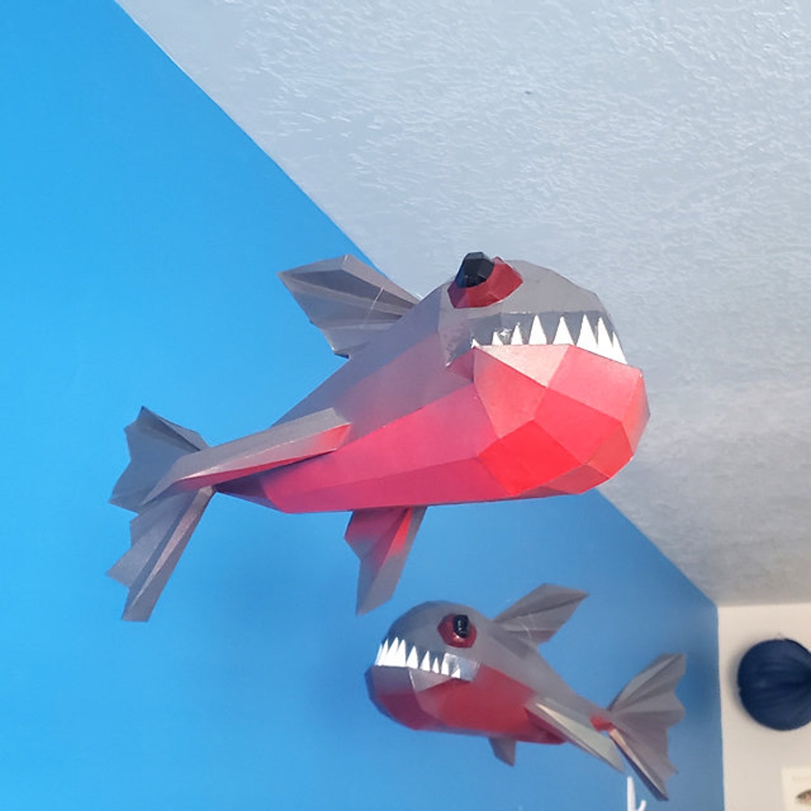 Piranha Fish Papercraft Sculpture Printable 3D Puzzle | Etsy
