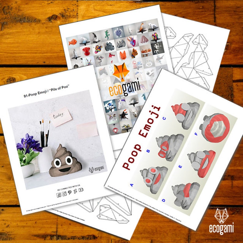 Poo Emoji Papercraft Sculpture Printable 3D Puzzle - Etsy