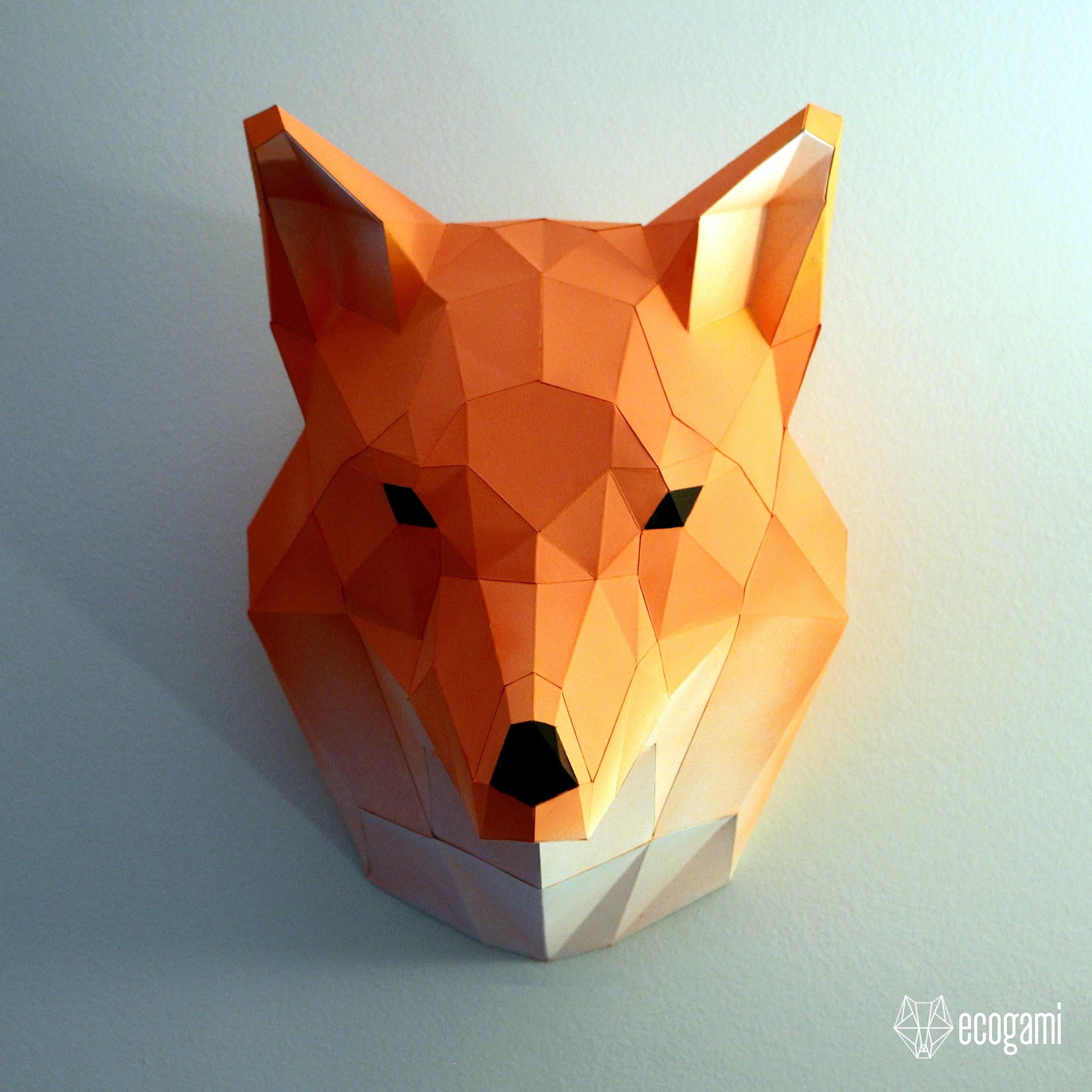 Fox Head Papercraft Sculpture, Printable 3D Puzzle, Papercraft Pdf ...
