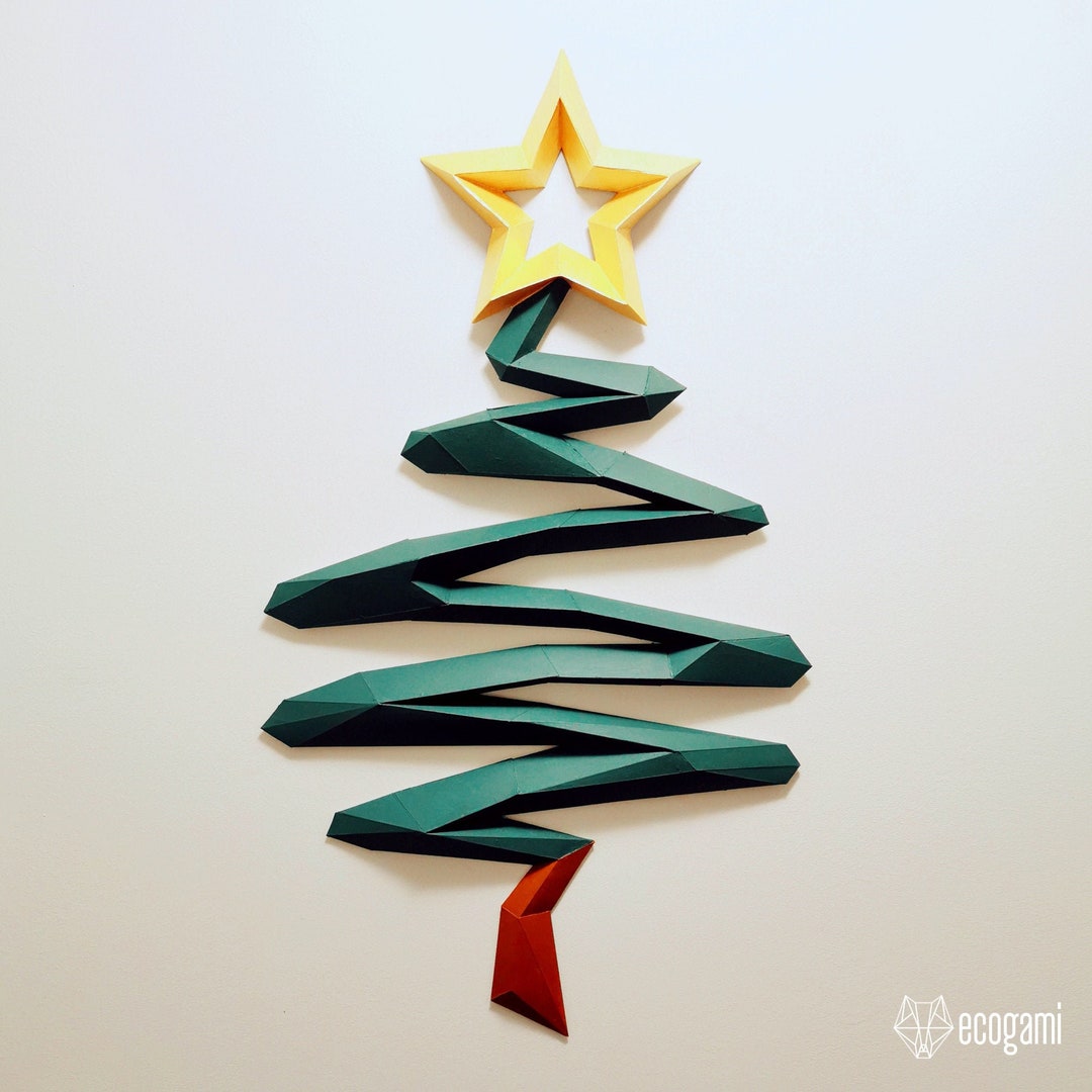 Christmas Tree Papercraft Sculpture, Printable 3D Puzzle, Papercraft ...