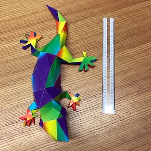 Lizard Papercraft PDF, DIY Reptile Wall Decor, Low Poly 3D Printable ...