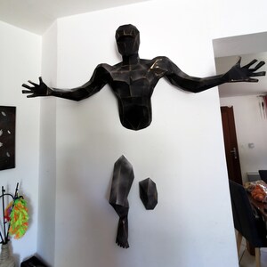 Hugging Man Papercraft Sculpture, Printable 3D Puzzle, Papercraft Pdf ...