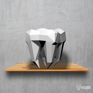 Molar Tooth Papercraft Sculpture, Printable 3D Puzzle, Papercraft Pdf ...