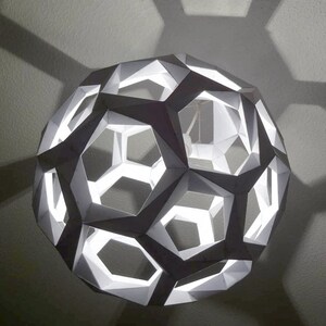 Sphere Paper Lamp Shade, Printable Lampshade, Papercraft Pdf Template ...