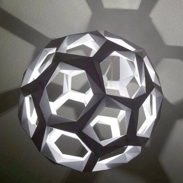 Sphere Paper Lamp Template – DIY Papercraft Lampshade PDF Pattern ...