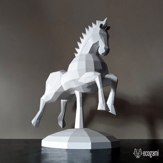 Printable carousel horse papercraft sculpture perfect for your decor by ...