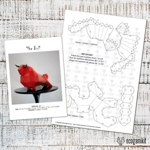 Bull Sculpture Papercraft 3D, Craft Kit for Adults, Puzzle to Make Your ...