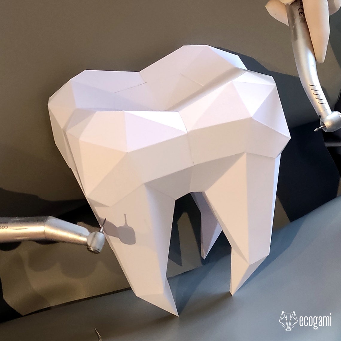 Molar Tooth Papercraft PDF, DIY 3D Paper Sculpture, Low Poly Printable ...
