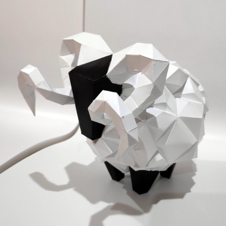 Sheep Papercraft PDF, DIY 3D Paper Sculpture, Low Poly Printable Farm ...