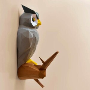 Owl Papercraft Sculpture, Printable 3D Puzzle, Papercraft Pdf Template ...