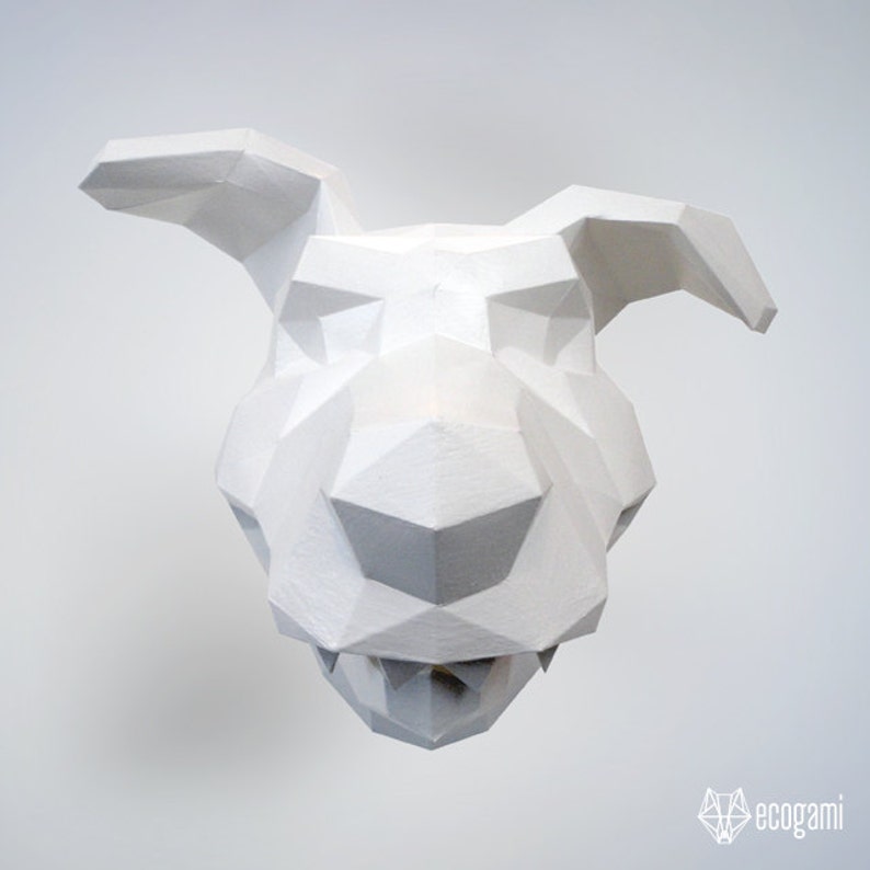 Dog Head Papercraft Sculpture Printable 3D Puzzle Papercraft - Etsy