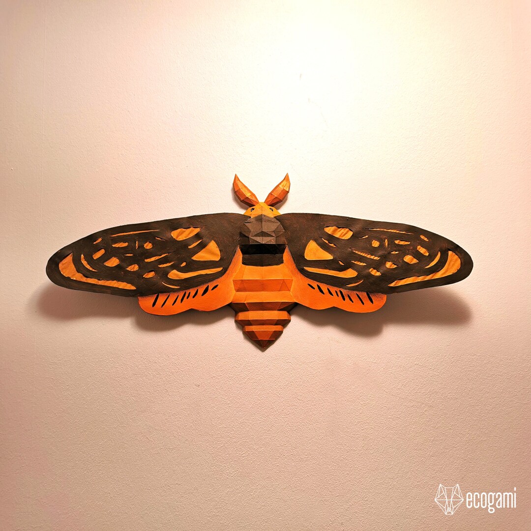 Moth Papercraft Sculpture, Printable 3D Puzzle, Papercraft Pdf Template ...