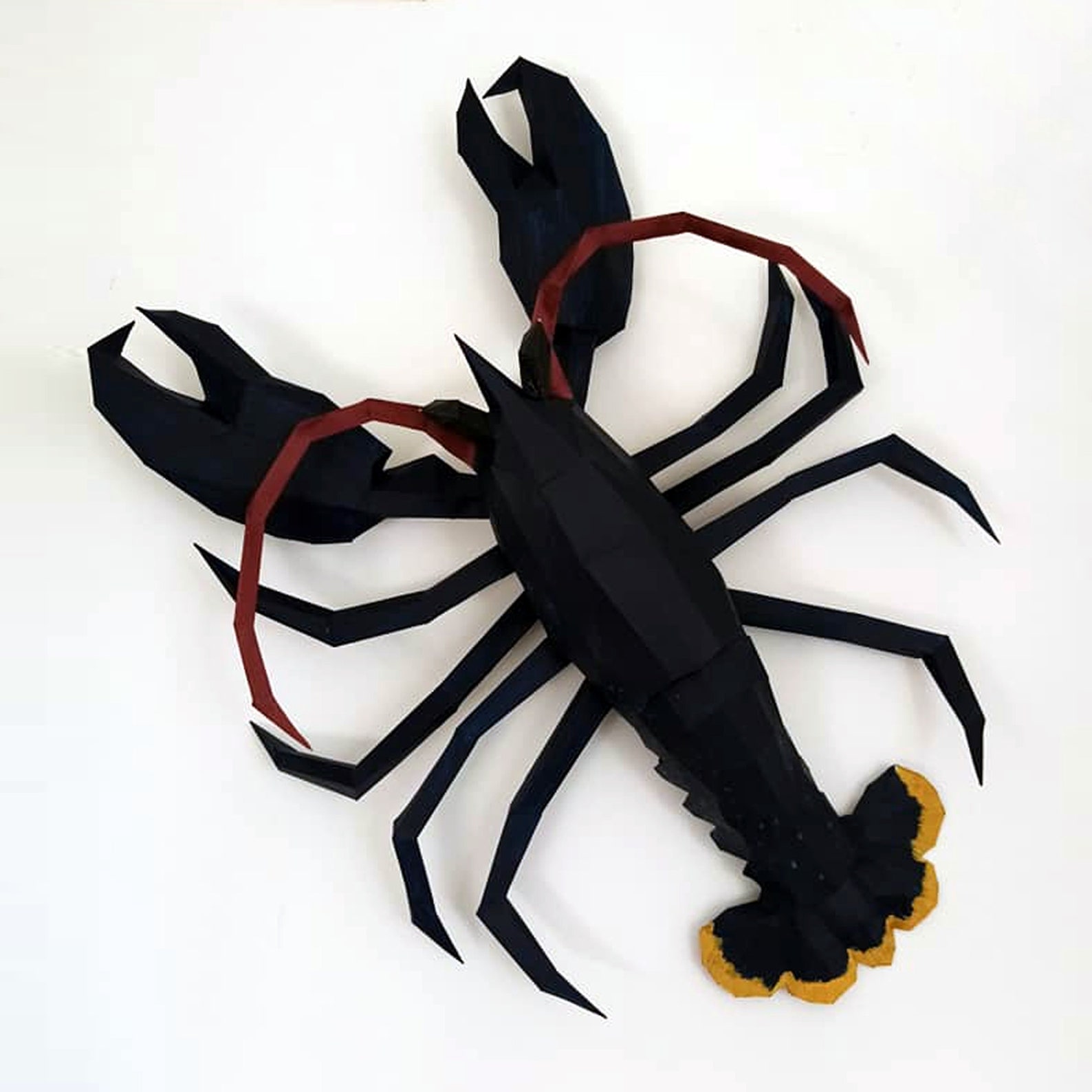 Lobster Papercraft Wall Art PDF, 3D Paper Lobster Sculpture Template ...