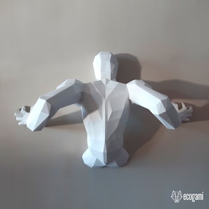 Coming Out Man Papercraft PDF, DIY Human Wall Art, Low Poly 3D ...