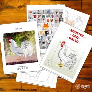 Rooster Papercraft Sculpture, Printable 3D Puzzle, Papercraft Pdf ...