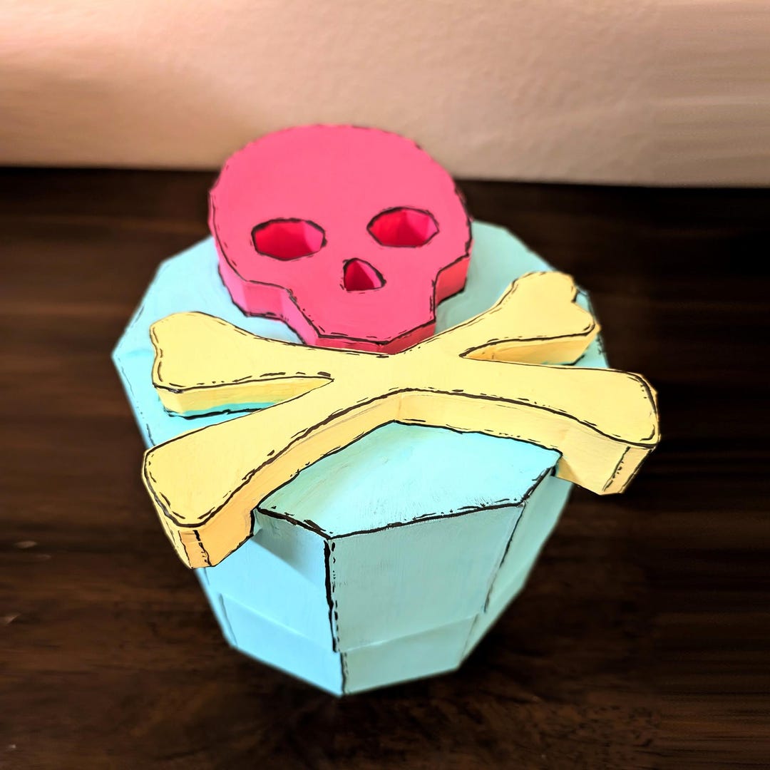 SKULL BOX PAPERCRAFT | Diy Halloween Box | Pdf Skull Box Template ...