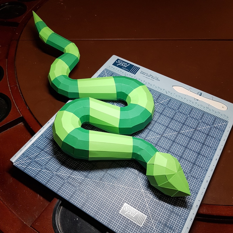 Snake Papercraft Sculpture, Printable 3D Puzzle, Papercraft Pdf ...
