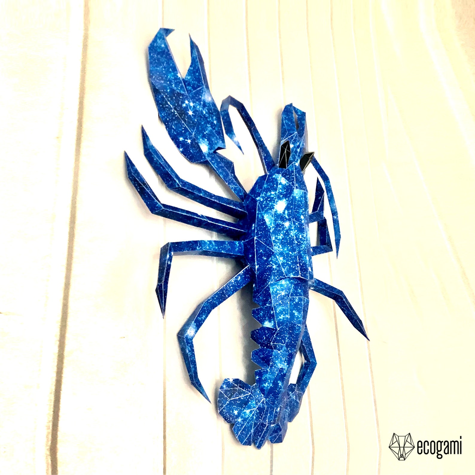 Lobster Papercraft PDF, DIY Marine Wall Decor, Low Poly 3D Printable ...