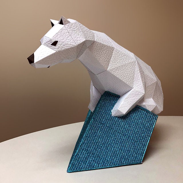 Polar Bear Papercraft Sculpture Printable 3D Puzzle - Etsy
