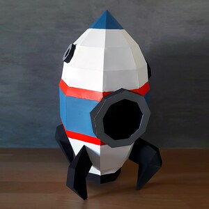 Rocket Papercraft PDF, DIY Sci Fi Decor, Low Poly 3D Printable ...
