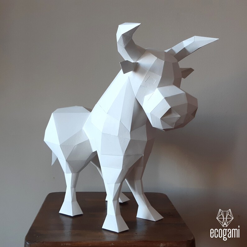 Bull Papercraft Template PDF, DIY 3D Bull Paper Sculpture, Printable ...