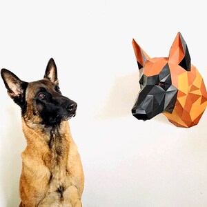 German Shepherd Papercraft Sculpture, Printable 3D Puzzle, Papercraft ...