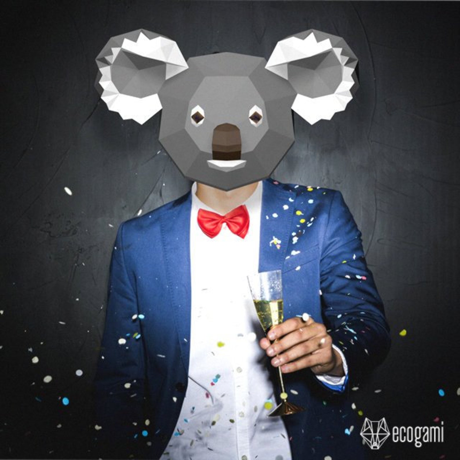 Koala Paper Face Mask Template Printable Papercraft Pdf - Etsy